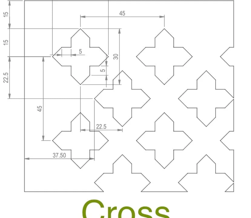 Cross Lasercut MDF Decorative Grille | Custom Made UK