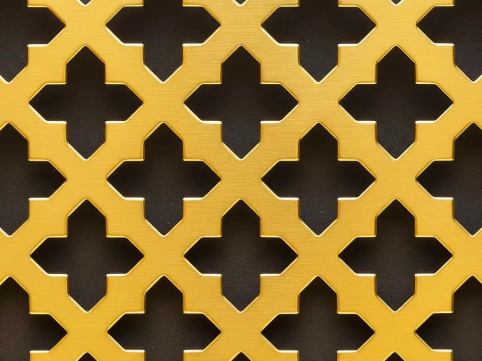 Cross Polished Brass Decorative Grille | Radiator Grills